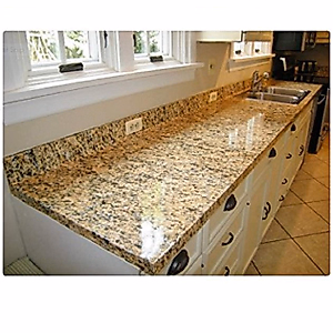 EZ FAUX DECOR Kitchen Countertop Update Vinyl Laminate Cover | Easy Install | Peel and Stick | Durable Self-Adhesive | 36” x 180” | Granite Marble Design | Venetian Gold (15ft)
