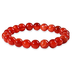 YANCHUN Carnelian Necklace Bracelet Set Red Jewelry for Women Healing Crystal Necklace Beaded Bracelets Lucky Red Jewelry Gifts