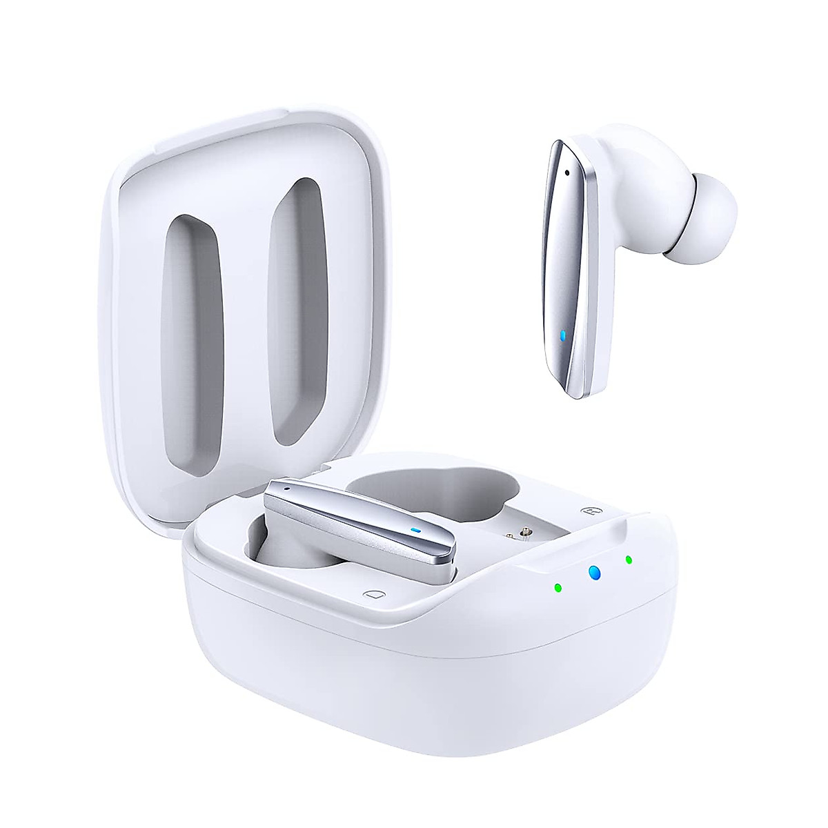 GUANDA TECHNOLOGIES CO., LTTrue Wireless Stereo Bluetooth Earbuds with Charging Case, Bluetooth 5.0 in-Ear Stereo Headphones, Built-in Mic, Premium Sound Earphones, Deep Bass, HiFi Audio, Sports White