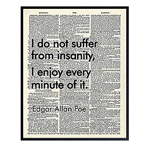 Edgar Allan Poe Quote, Dictionary Art - 8x10 Upcycled Wall Decor, Home Decoration for Bedroom, Living Room, Office, Apartment - Cool Unique Gift, Funny Saying - Unframed Poster Print Picture Photo