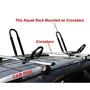 TMS J-Bar Rack HD Kayak Carrier Canoe Boat Surf Ski Roof Top Mounted on Car SUV Crossbar