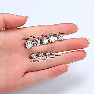 CASSIECA Moissanite Stud Earrings 0.6ct-4ct D Color VVS1 Clarity Brilliant Round Cut Lab Created Diamond Earrings 18K White Gold Plated 925 Sterling Silver Moissanite Earrings