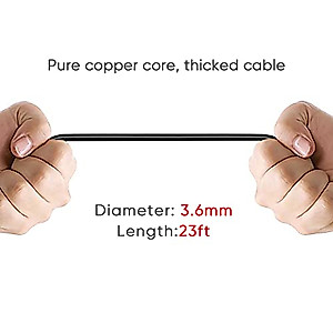 Dash Cam Rear Camera Cable,23 Ft 4 Pin to 2.5mm Male Plug Wire for Mirror Camera Rear View Camera,Car Recorder Reverse Camera Backup Camera Long Replacement Cable Cord Fit Pick-up,Trucks,RV,SUV,Bus