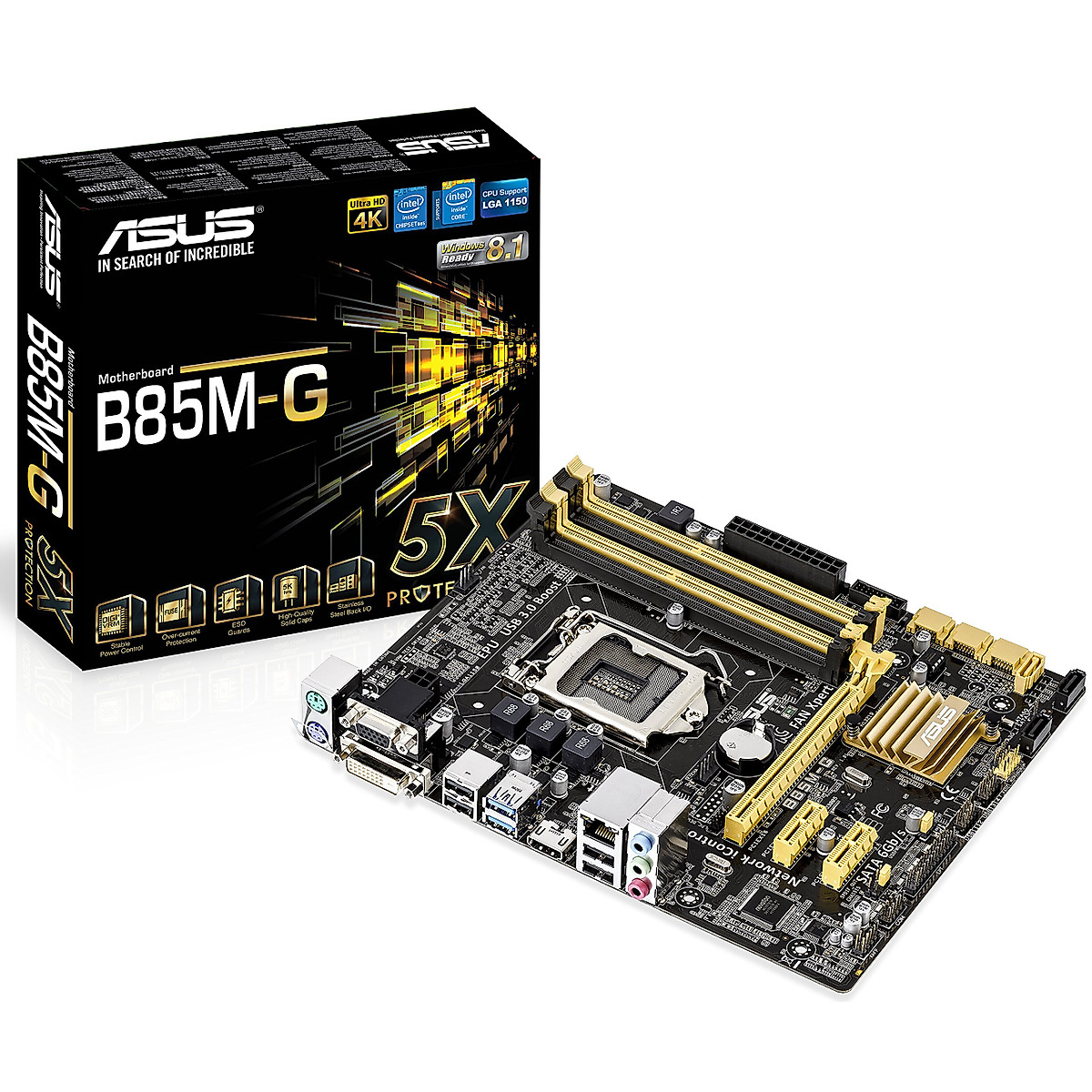 ASUS Micro ATX DDR3 1600 LGA 1150 Motherboard B85M-G
