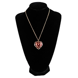 Winssigma Cosplay Necklace and Keychain Jewelry Set for Men and Women, Vintage Pendant Necklace for Fans(Ruby Heart)