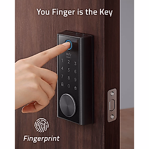 eufy Security S230 Smart Lock Touch & Wi-Fi, Fingerprint Scanner, Keyless Entry Door Lock, Smart Wi-Fi Lock, Bluetooth Electronic Deadbolt, Touchscreen Keypad, BHMA Certified, IP65 Weatherproofing