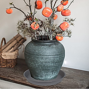 Angde 2 Pack of Plant Saucer 16 17 inch, Plastic Plant Saucers 17" Round, Flower Trays for Indoors Outdoor, Plant Drip Trays for Pots, Plant Water Tray for Planter 14-18" (17", Gray)