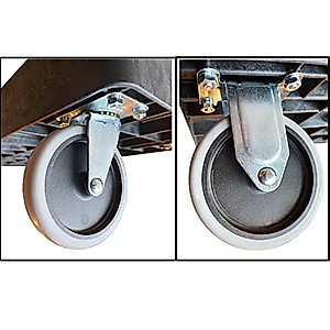 550lb Capacity Heavy Duty Plastic Utility Cart 34-1/2" L x 16-3/4" W with Handle 2 Shelves Pake Handling Tools