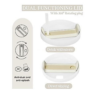 Cozy Steel 40 oz Tumbler with Handle and Straw Lid - Insulated Reusable Stainless Steel Travel Mug for Hot and Cold Beverages, Water Bottle, Iced Coffee Cup (Cream)