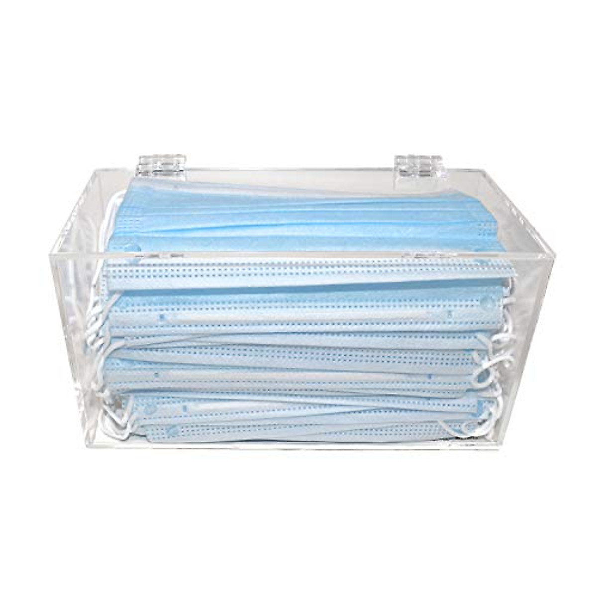 Essentially Yours Face Mask Dispenser | Acrylic Mask Box with Cover for Storing and Dispensing Personal Face Masks (Clear)