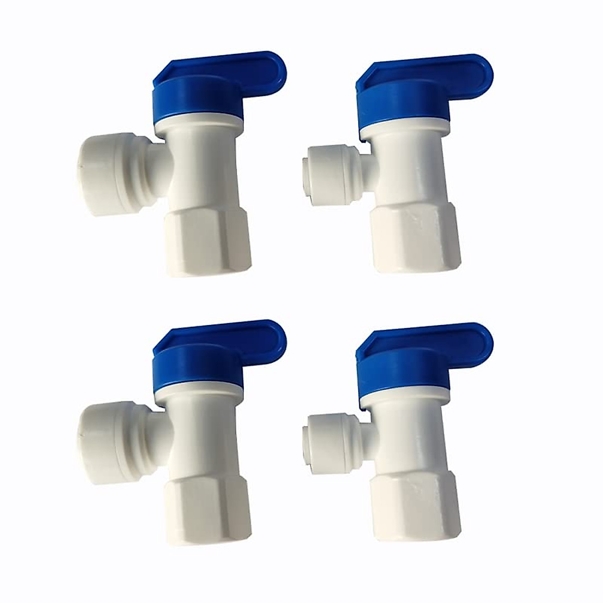 Malida Tank Ball Valve 1/4" FPT by 1/4" ,3/8" OD Tubing quick connector for RO Water Reverse Osmosis Filter system set of 4