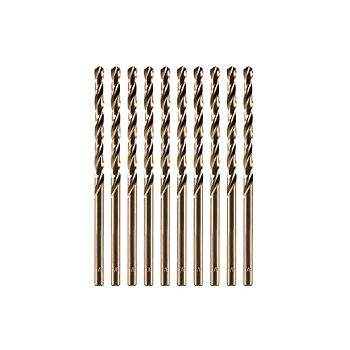 amoolo 1/8" inch Cobalt Drill Bits(10Pcs), M35 HSS Metal Jobber Length Twist Drill Bit Set for Hard Metal, Stainless Steel