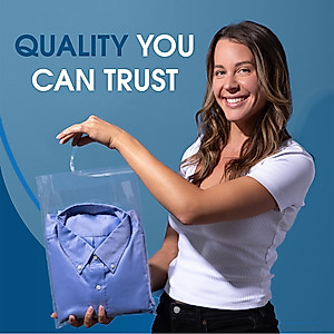 SPARTAN INDUSTRIAL - (1000 Count Crystal Clear Resealable Polypropylene Poly Bags for Packaging - Self Seal & Reinforced (10" X 13" (1000))