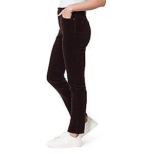 Gloria Vanderbilt Women's Amanda Corduroy Slim High Rise Pant, Coffee Roast, 12