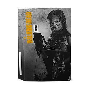 Head Case Designs Officially Licensed AMC The Walking Dead Daryl Double Exposure Daryl Dixon Graphics Vinyl Faceplate Sticker Gaming Skin Decal Cover Compatible With PS5 Disc Console & DualSense