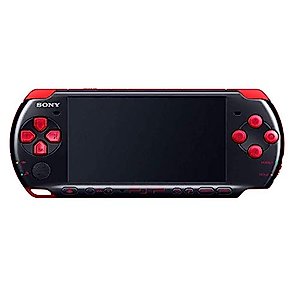 Sony PSP Slim and Lite 3000 Series Handheld Gaming Console with 2 Batteries and Memory Card (Black/Red) (Renewed)