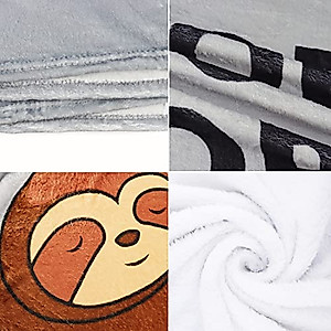 Moyel Grandpa Gifts Funny Sloth Blanket Fluffy Fuzzy Warm Soft Throw Blanket for Grandpa Christmas Fathers Day Birthday Gifts for Grandpa, 59”x51”