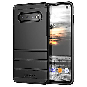 S10 Case, Crave Strong Guard Heavy-Duty Protection Series Case for Samsung Galaxy S10 - Black