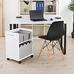 Shirai Sangyo OF2-6045P Office CO 2 Convenient Desk Side Wagon, Rack, With Casters, Under Desk Storage, Compatible with A4 File Boxes, Back Makeup, Wood, Width 17.7 inches (45 cm), Height 23.2 inches (59.2 cm), Depth 13.6 inches (34.3 cm)