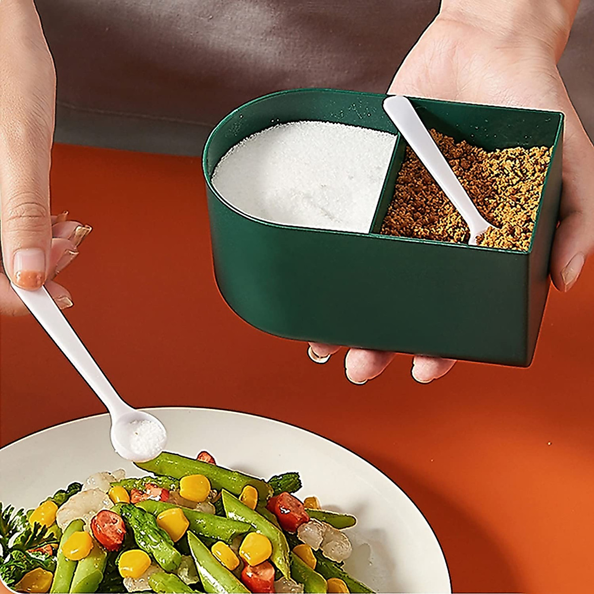 Nordic Style Seasoning Jar Creative Seasoning Box Multi-Grid Household Seasoning Bottle Seasoning Storage Box Sugar MSG Bottle Salt Box