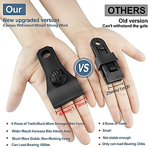 AMURS 12Pcs Tarp Clips Heavy Duty Lock Grip Thumb Screw Tent Clamps Pool Cover Clips with 12Pcs Carabiner D Ring Kit for Car/Truck Cover Camping Tent Swimming Pool Canvas Covers Pergola