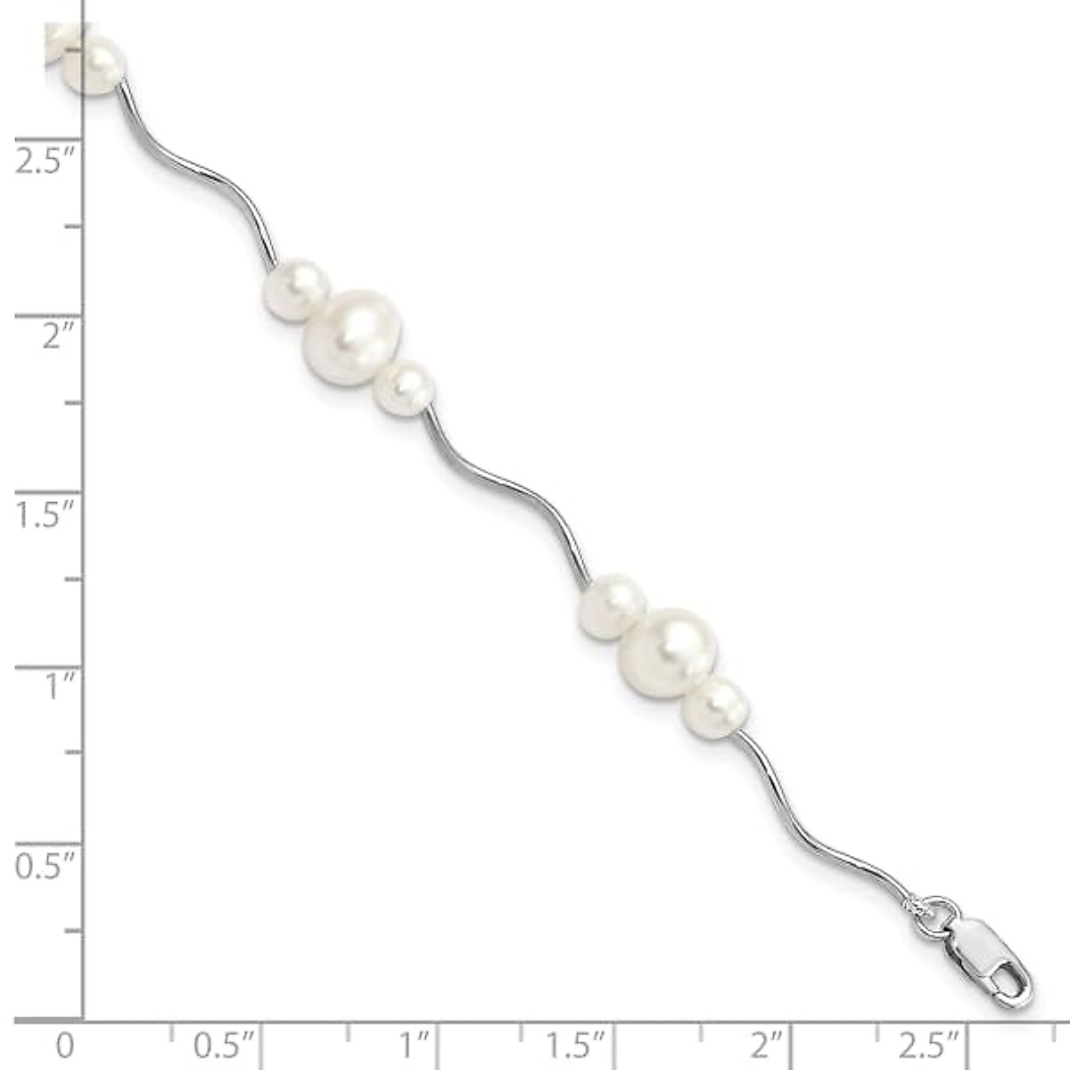 IceCarats 925 Sterling Silver Freshwater Cultured Pearl Chain Bracelet