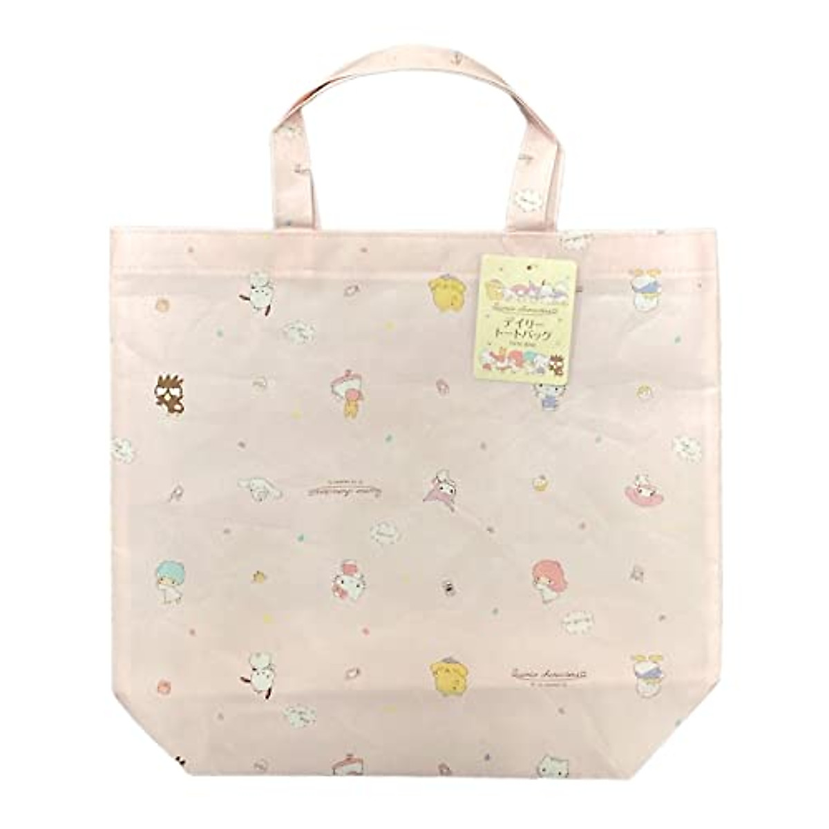Friend Sanrio Characters, Hello Kitty, Kuromi, My Melody, Cinnamoroll Cute Tote Bag, Shopping Bag, Kitchen Reusable Grocery Bag, 13.8 in(H) x 15.2 in(L) x 3.3 in(W)