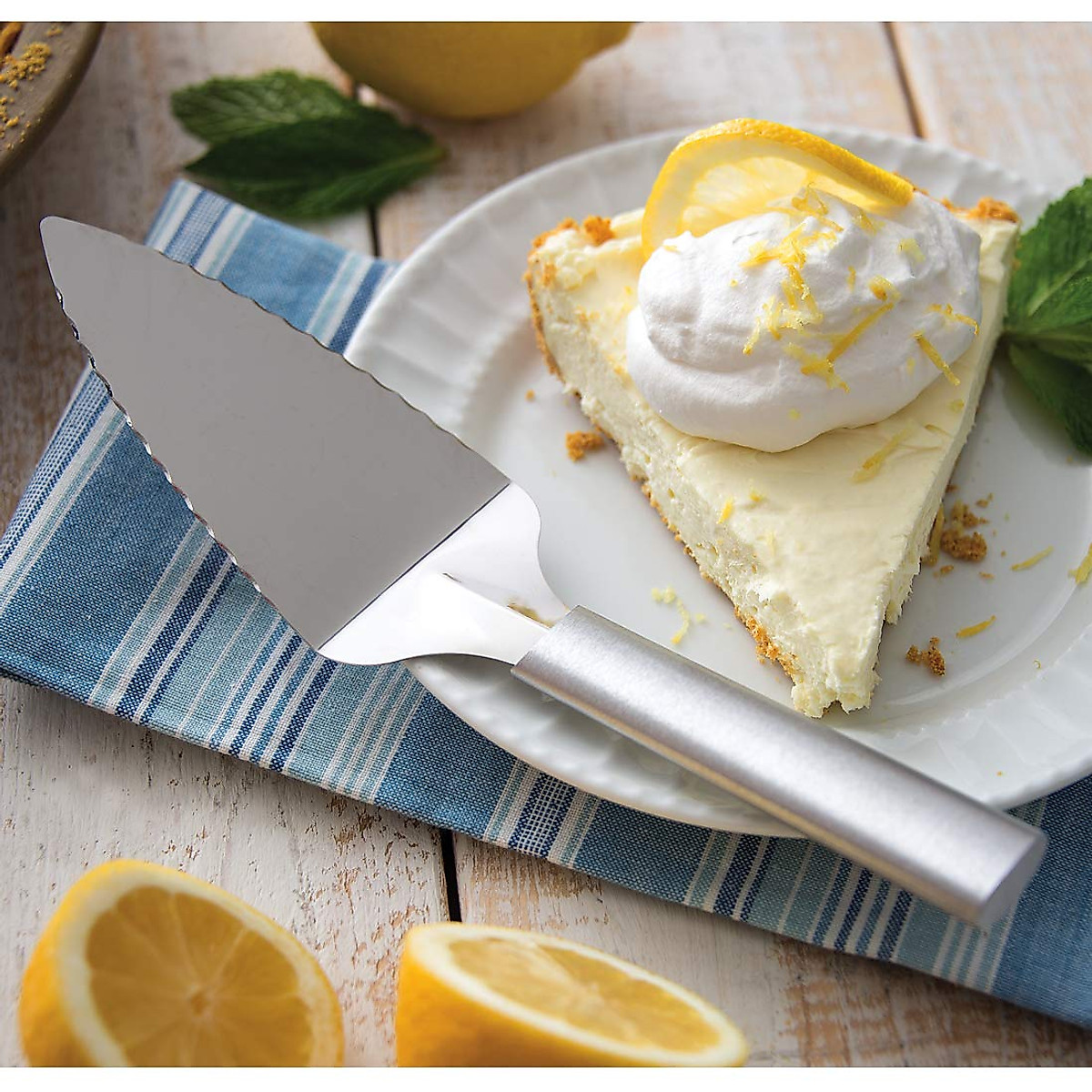 Rada Cutlery Serving Utensil Gift 2 Piece Stainless Steel Set With Aluminum Made in the USA, Silver Handle