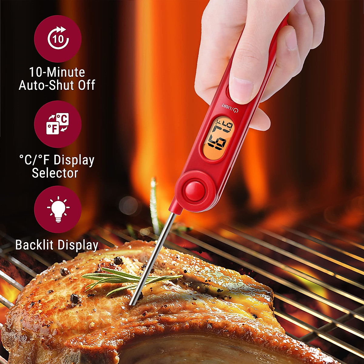 ThermoPro TP03 Digital Instant Read Meat Thermometer Kitchen Cooking Food Candy Thermometer Product Image ThermoPro TP01A Digital Meat Thermometer for Cooking Candle Liquid Deep Frying Oil Candy
