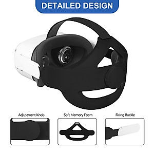 Esimen Carrying Case for Oculus Quest 2 with Head Strap - Hard Protection Case and Lightweight Travel Case with Starter Kit, Face Cover, and Silicone Controller Cover(Black Case Set Accessories)