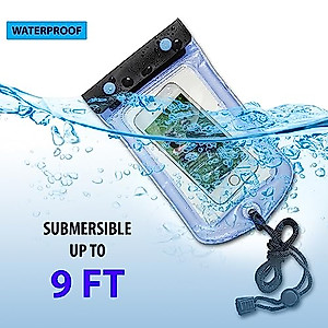 Lewis N. Clark WaterSeals Triple Seal Floating Waterproof Pouch + Dry Bag for Cell Phone, Great for Kayak, Canoe, Pool, Beach, Blue (5.5X4.25)