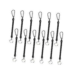 Housoutil 24 pcs Heavy Duty Spring Fishing Lanyard Tether Tools Retractable Fishing Ropes Fishing Gear Tool Fishing Safety Wire pogo Keychains Security Gear Tools Key Rings Heaps Lip Clip