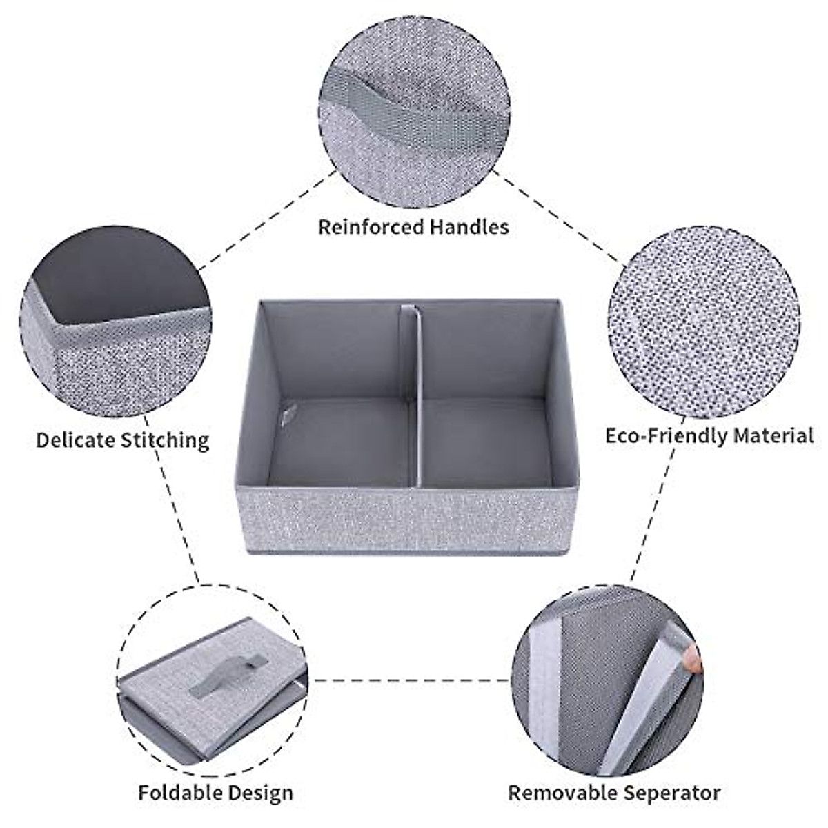 DIMJ Closet Baskets, 3 Packs Trapezoid Storage Bins, Foldable Fabric Baskets for Clothes, Baby Toiletry, Toys, Towel, DVD, Book