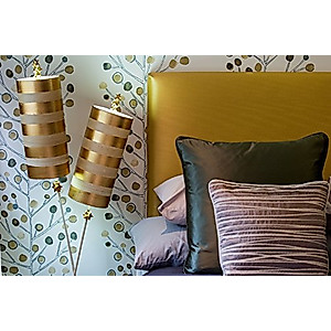 Flambeau Lighting TA1030 Nettle Luxe Table Lamp, Gold leafed Star-Shaped Base with Cream Metal Stems