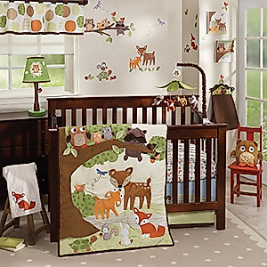 Lambs & Ivy Woodland Tales Multicolor Forest Animals Musical Baby Crib Mobile