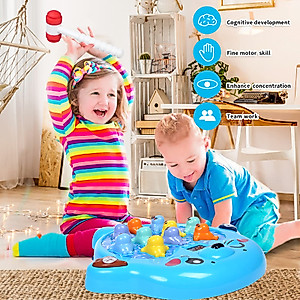 SZJJX Toddler Games Interactive Whack A Seal Game with Hammer, Activities Toys for 6+ Year Old Boys Girls,Early Developmental Toy, Fun Musical Educational Toys Gifts for Kids