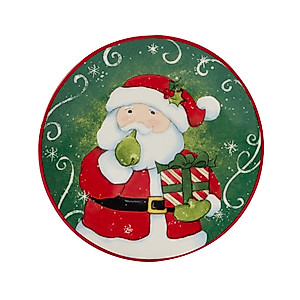 Certified International Holiday Magic Santa 6" Canape/Luncheon/Snack Plates, Set of 4