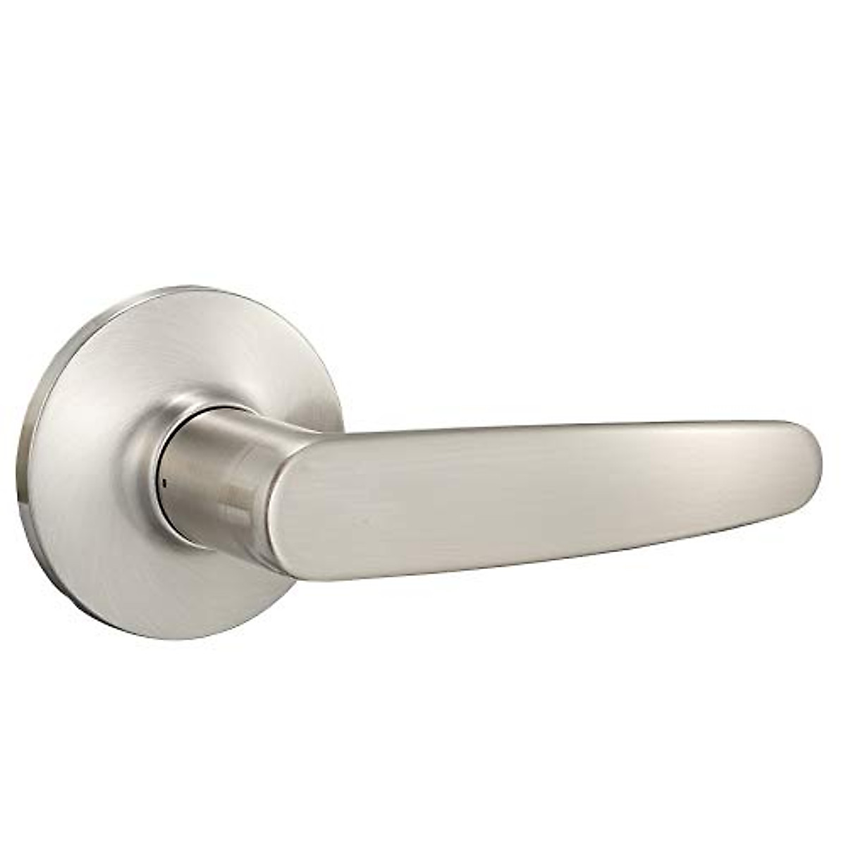 Amazon Basics Straight Door Lever, Passage, Satin Nickel