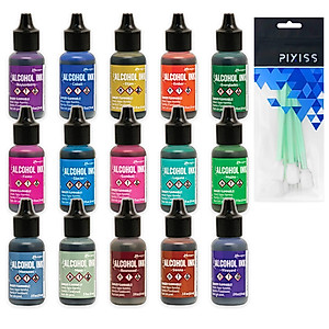 Ranger Alcohol Inks New 2020 Colors Bundle Boysenberry, Cobalt, Dijon, Ember, Everglades, Fiesta, Glacier, Gumball, Laguna, Mojito, Monsoon, Moss, Rosewood, Sienna, Vineyard