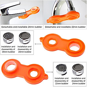 PNXKTXO 2pcs Faucet Aerator Removal Tool, Faucet Wrench for Kitchen Bathroom Aerator/Sink Faucet Replacement Part Repair Spanner