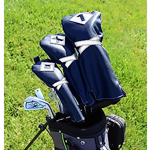 IZZO Golf Premium Driver Headcover, Navy/White