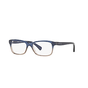 Coach HC6089 Prescription Eyewear Frames, Blue Beige Glitter Gradient/Demo Lens, 51 mm