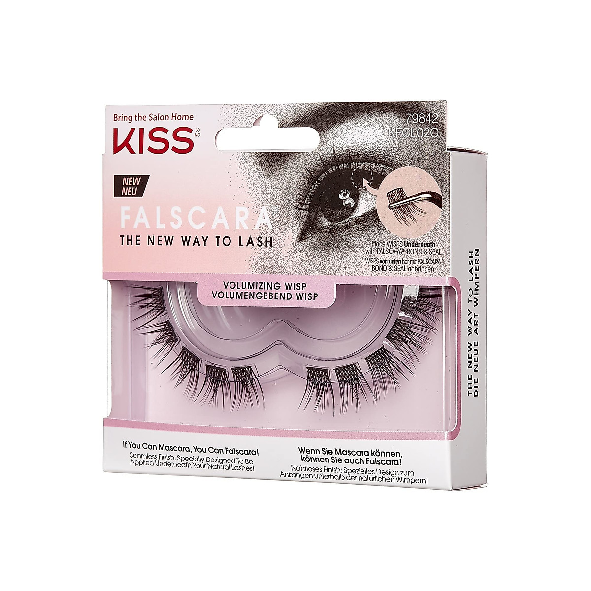 KISS Falscara DIY Eyelash Extension Volumizing Wisps - Featherlight Synthetic Reusable Artificial Eyelashes Pack of 10 Mini Lash Clusters for that Authentic Eyelash Extension Look