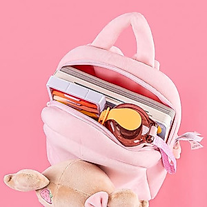 Gloveleya Kids Backpack for Girls backpacks Plush bag with Soft doll for Toddler baby Strawberry 9 Inches