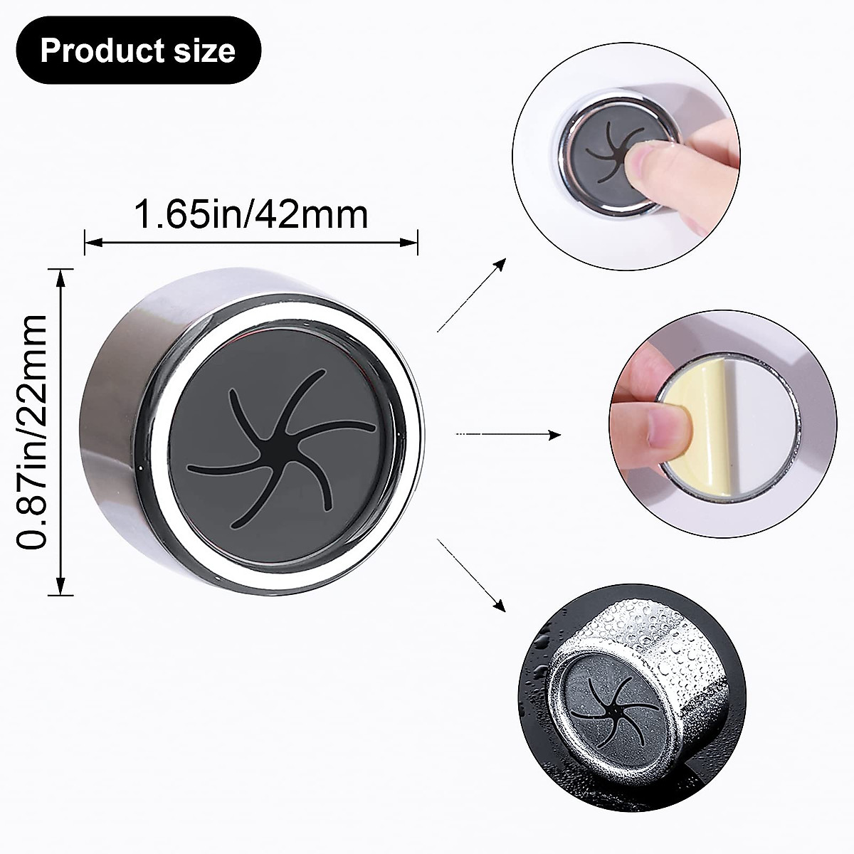 Eiqer 8 Pack Kitchen Towel Holder, Self Adhesive Wall Dish Towel Hook, Round Wall Mount Towel Holder for Bathroom, Kitchen and Home, Wall, Cabinet, Garage, No Drilling Required