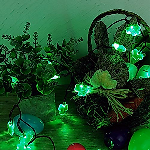 WATERGLIDE 1 Pack St. Patricks Day Shamrocks Lights, 50 LED Outdoor Decorative String Lights, Battery Operated Lucky Clover Light, 8 Lighting Modes & Timer, Waterproof for Party Garden Home Decor