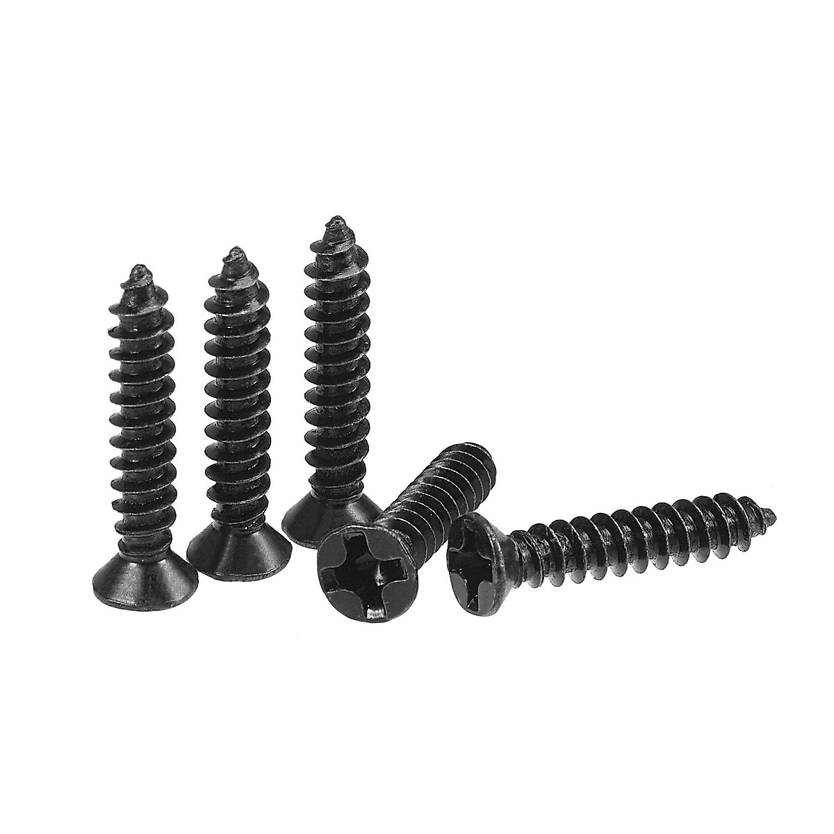 uxcell M3 x 16mm Wood Screws Phillips Flat Head Carbon Steel Self Tapping Screws Black 200pcs