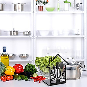 Hotop, Cookbook Bookends Fork Knife Spoon Decor Metal Bookends Supports Holders for Shelves Kitchen Book Cookbook Storage Cooking Time House Appearance Design Modern Functional Chef Housewarming