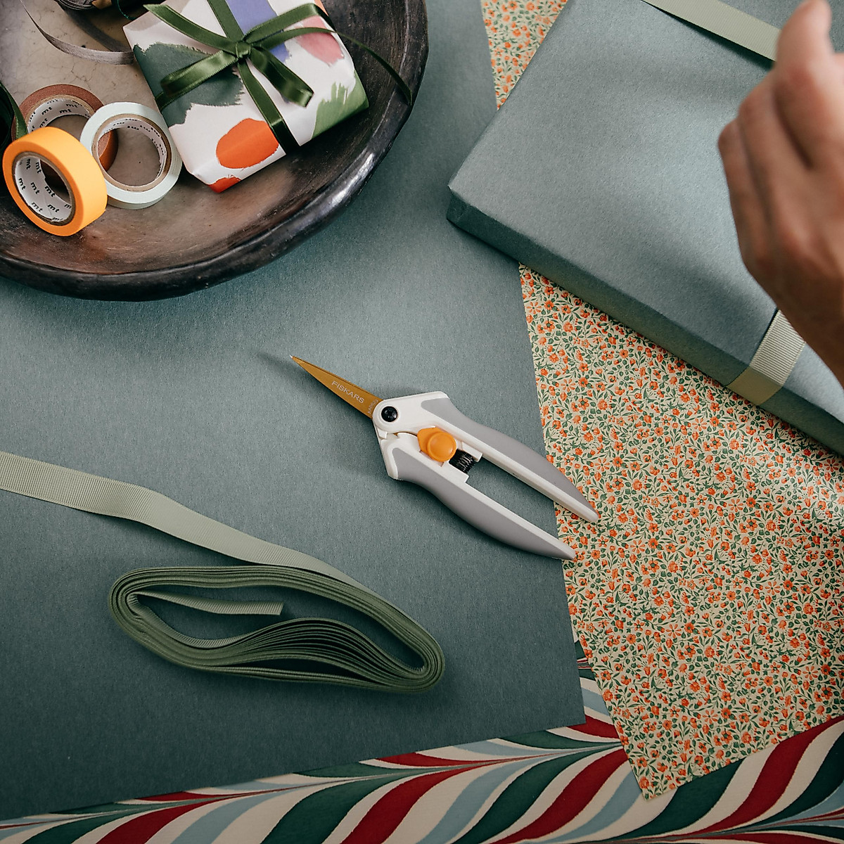 Fiskars Easy Action Micro-Tip Titanium Scissors, Sharp blades for Cutting Precision and Angles, SoftGrip Assited Handle