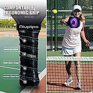 niupipo Pickleball Paddle, USAPA Approved Pickleball Paddle with Fiberglass Face, Protective Cover, Ultra Cushion, Polypropylene Honeycomb Core, 4.8-Inch Grip, Lightweight